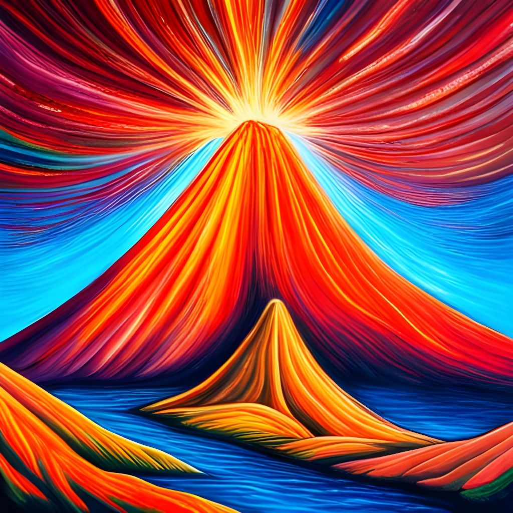 Psychedelic Volcano - AI Generated Artwork - NightCafe Creator
