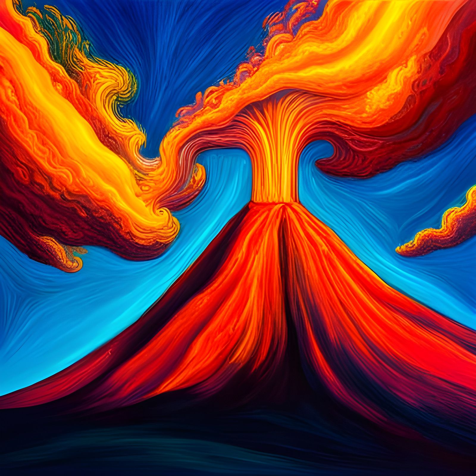 Psychedelic Volcano - AI Generated Artwork - NightCafe Creator