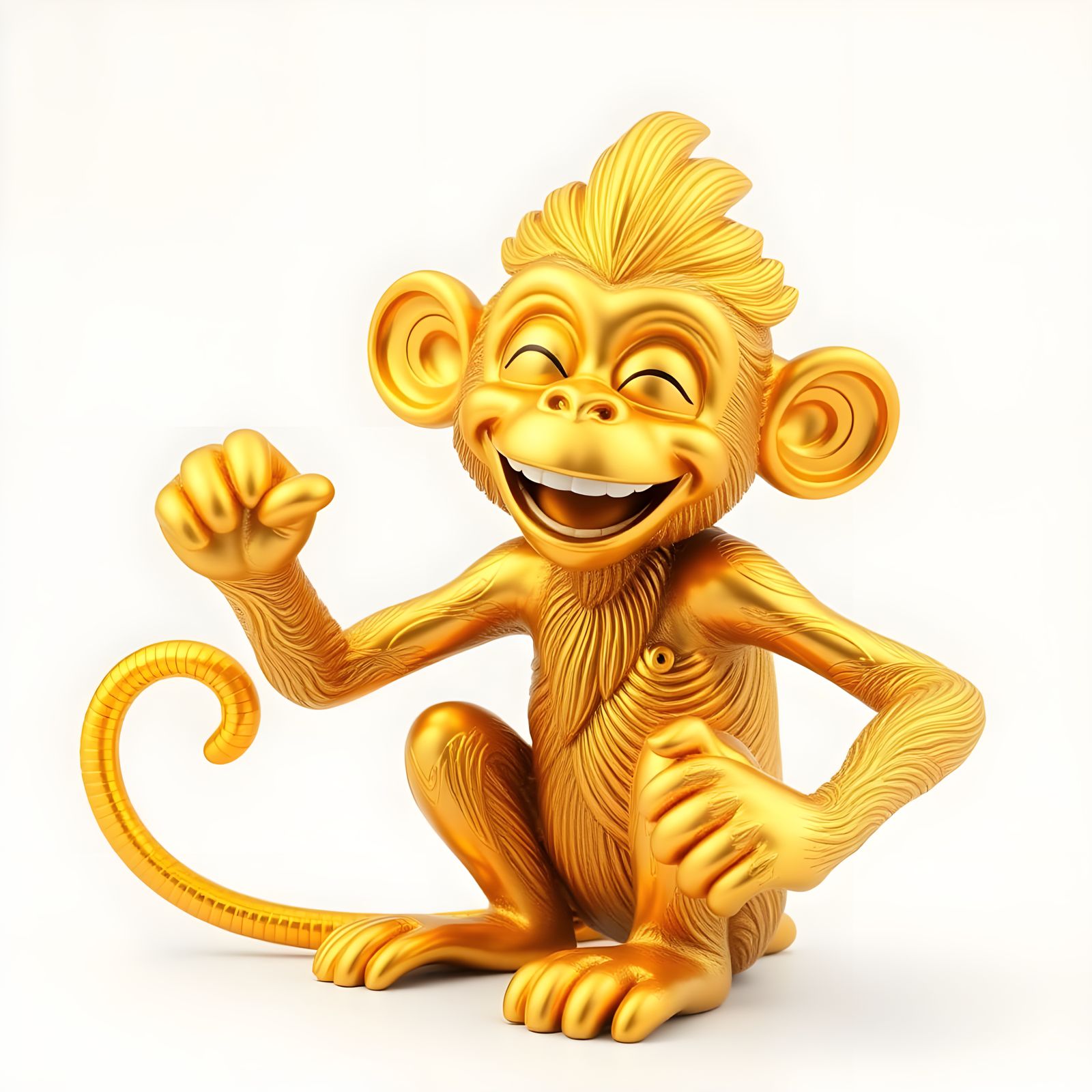 The Gold Monkey--Ego Maniac" Monkey Made of Gold with large Gold Sword ...