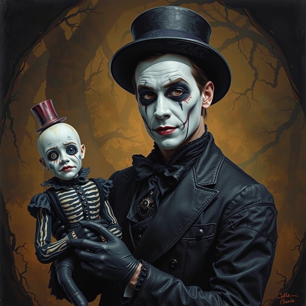 Play time - Ethereal Gothic Mime Surrounded by Dark Twisted ...