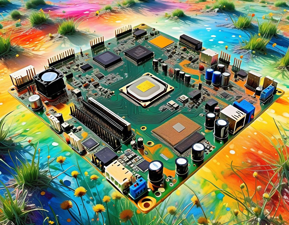 Planet surface made out of electronics and pc parts - AI Generated ...