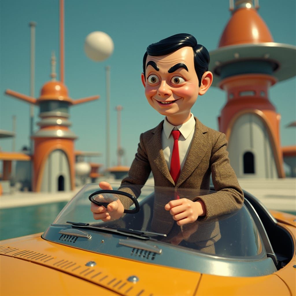 Mr. Bean in Retro-Futuristic Thunderbirds Style - AI Art
