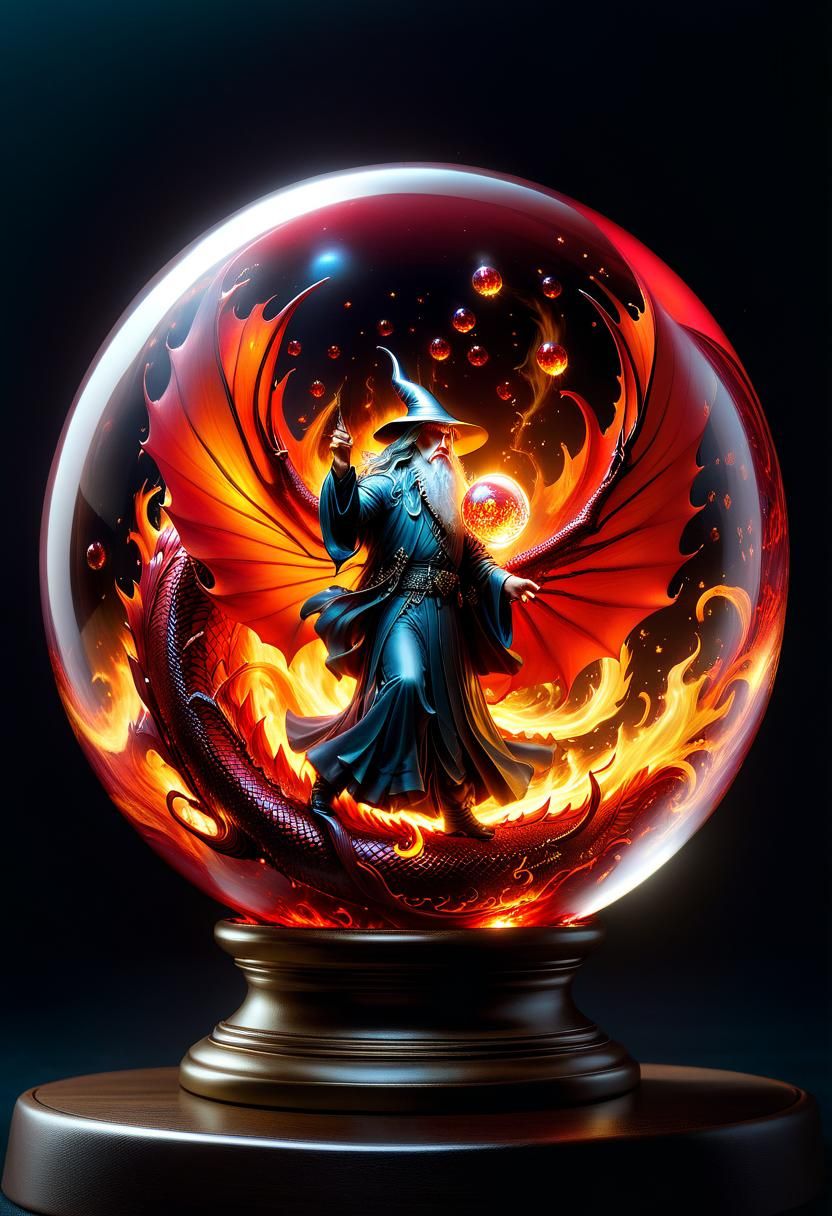 Gandalf Casting Dragon Spells - AI Generated Artwork - NightCafe Creator