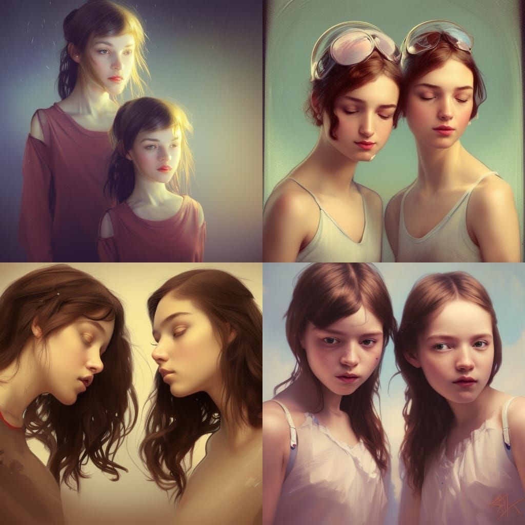 Sisters - AI Generated Artwork - NightCafe Creator