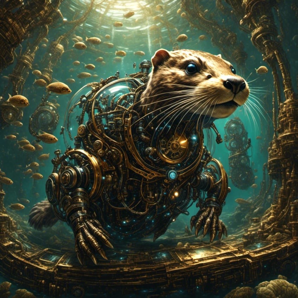 Robotic Otter. - AI Generated Artwork - NightCafe Creator