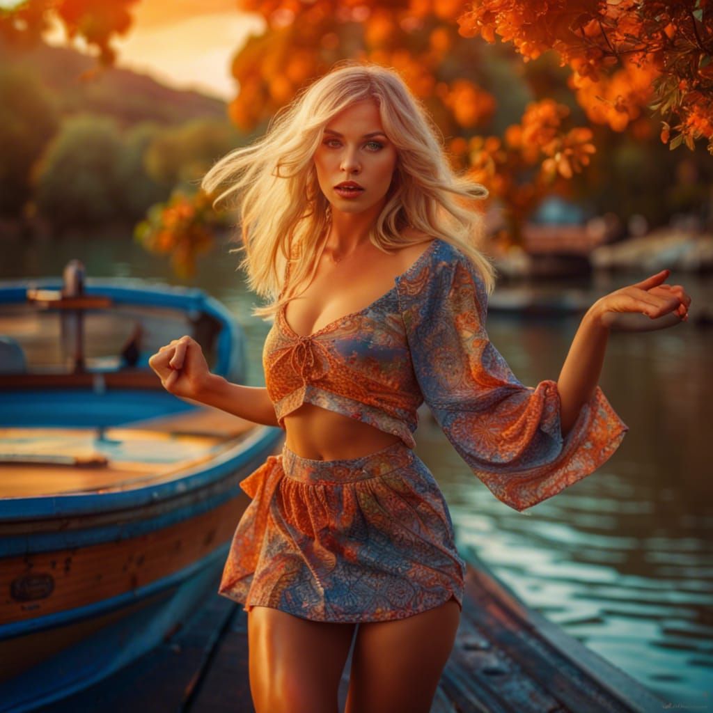 Picture yourself in a boat on a river With tangerine trees and ...