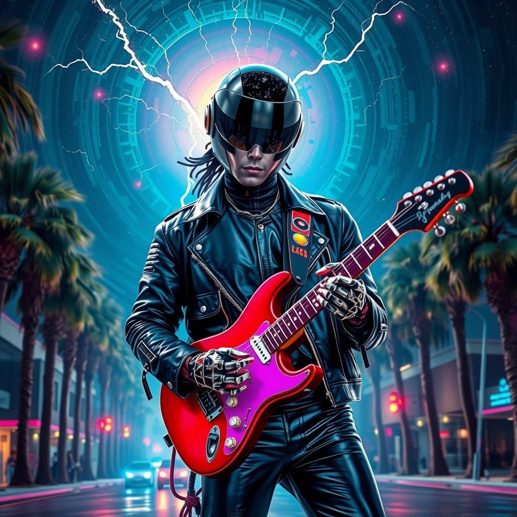 Michael Jackson Android Robot Shreds Electric Guit... - AI Art