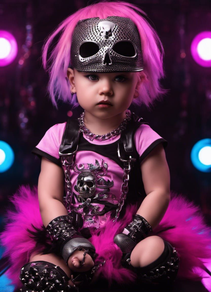 Professional Model Photography of an Emo Goth baby, wearing eye shadow ...
