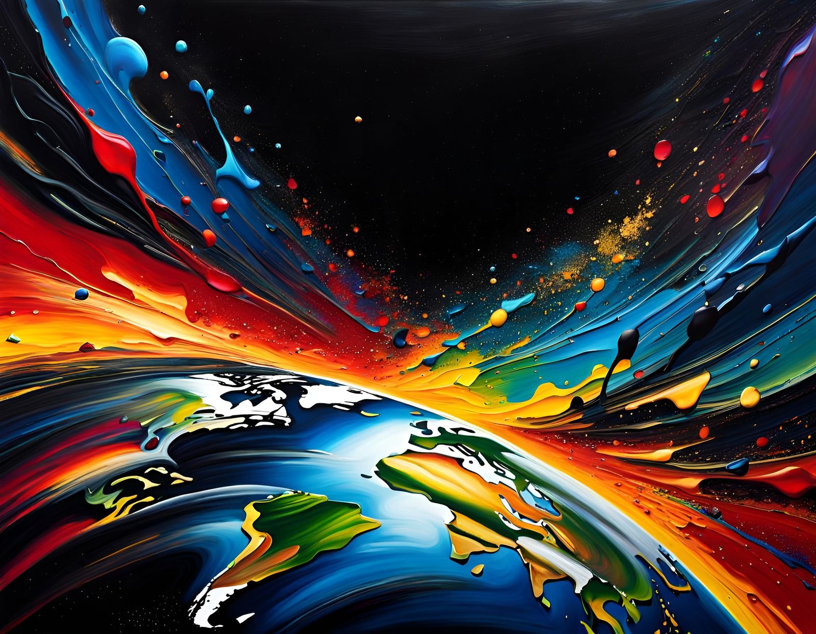 Abstract Painting View of Earth - AI Generated Artwork - NightCafe Creator