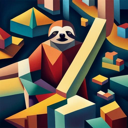 The cubist Sloth - AI Generated Artwork - NightCafe Creator