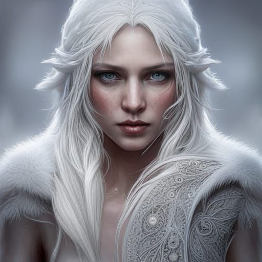 "Insanely detailed photograph of An “elaborate winter snow goddess ...