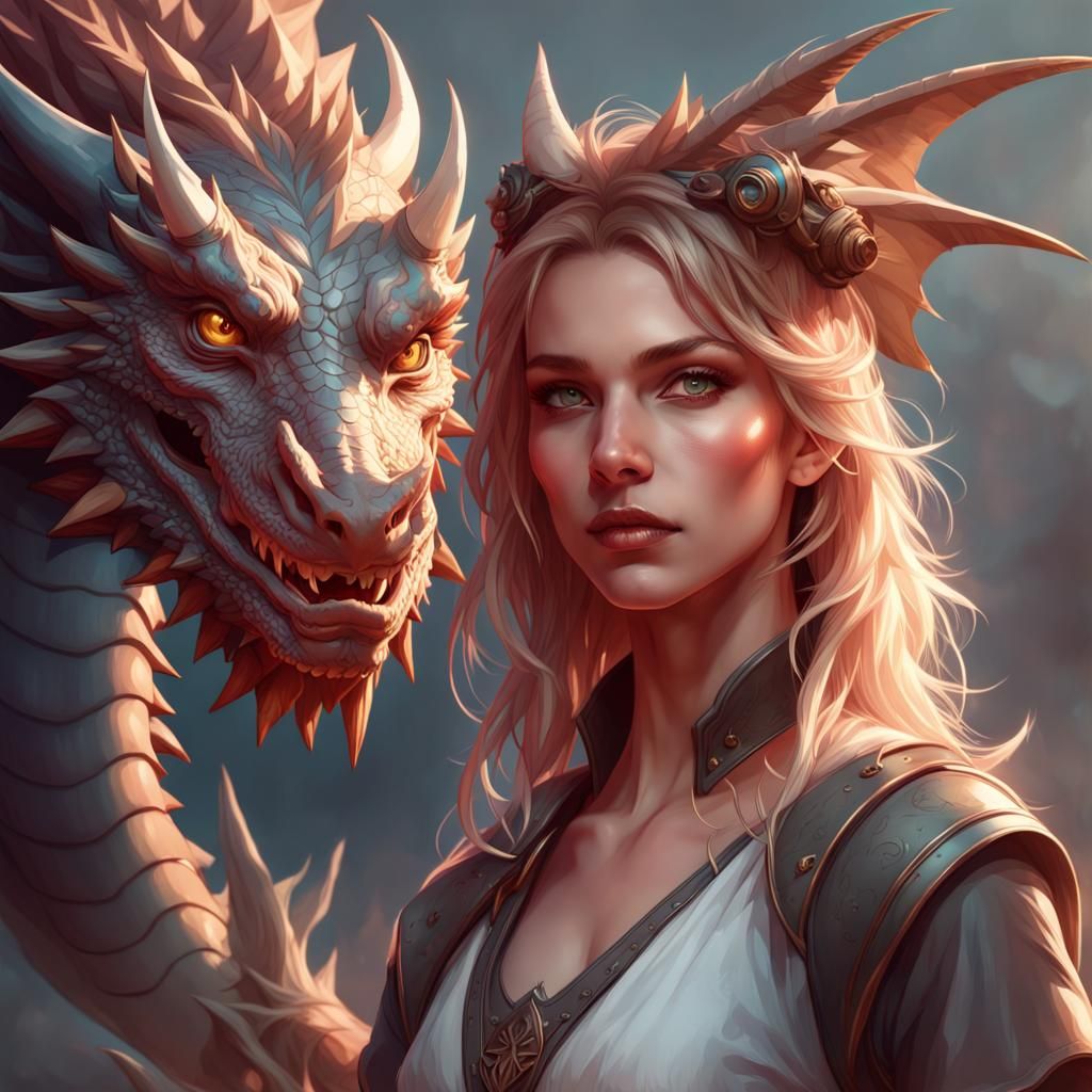 Female Dragon Tamer - AI Generated Artwork - NightCafe Creator