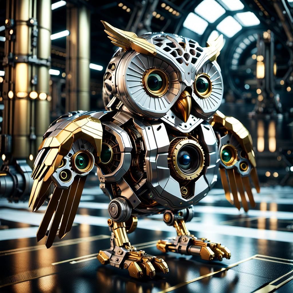 Cyborg Owl - AI Generated Artwork - NightCafe Creator