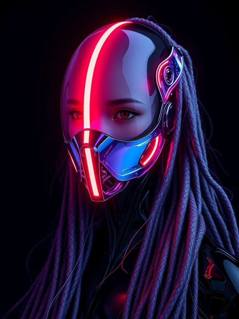 Faceless Futuristic Goddess in Glass-Like Headpiec... - AI Art