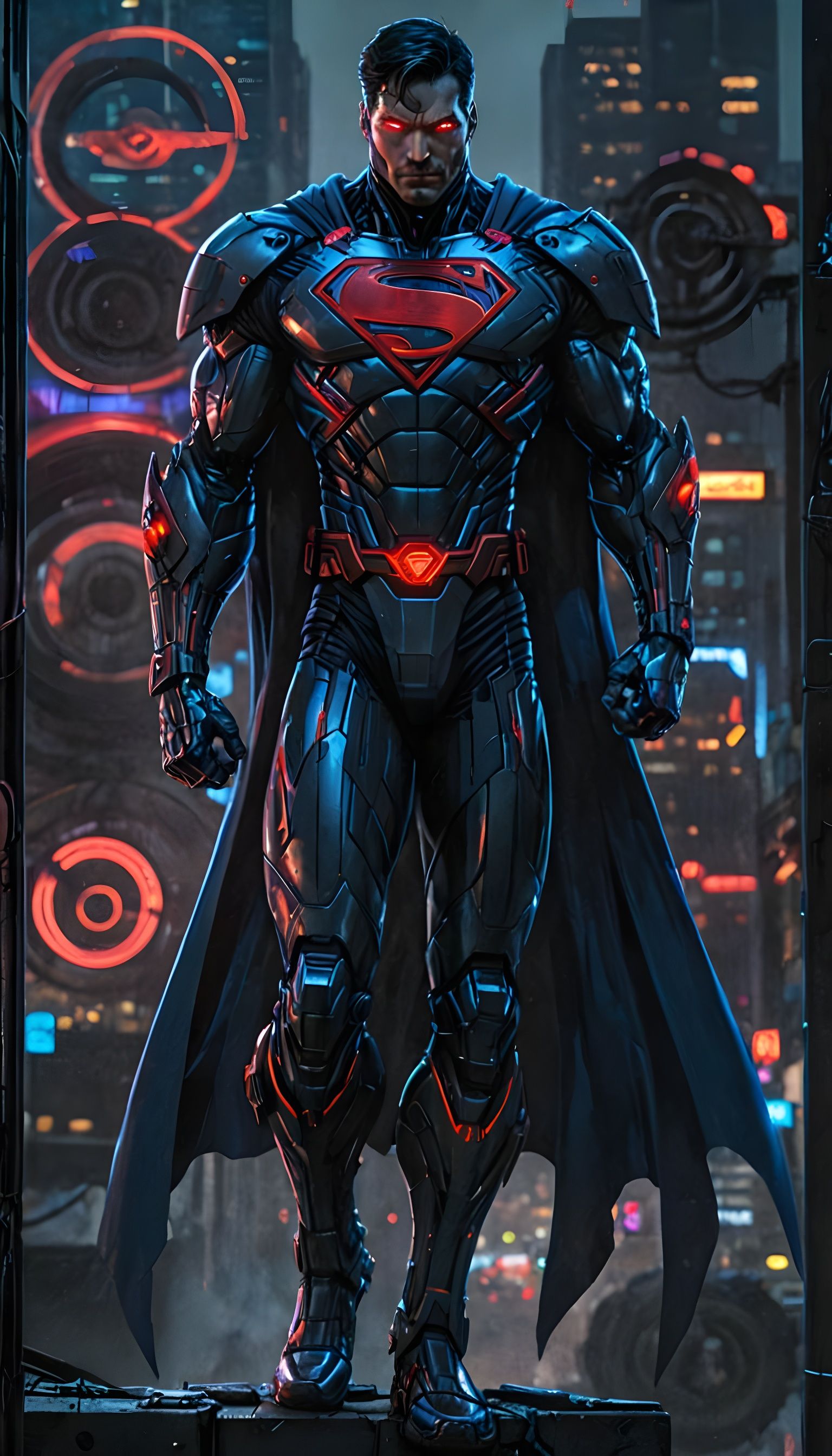 Superman - Superman in Cyberpunk Metal Armor