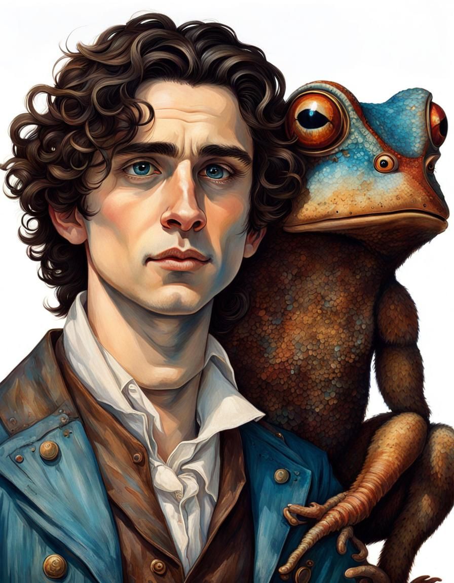 Tim And His Frog - AI Generated Artwork - NightCafe Creator