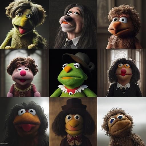A grid full of muppet pictures - AI Generated Artwork - NightCafe Creator