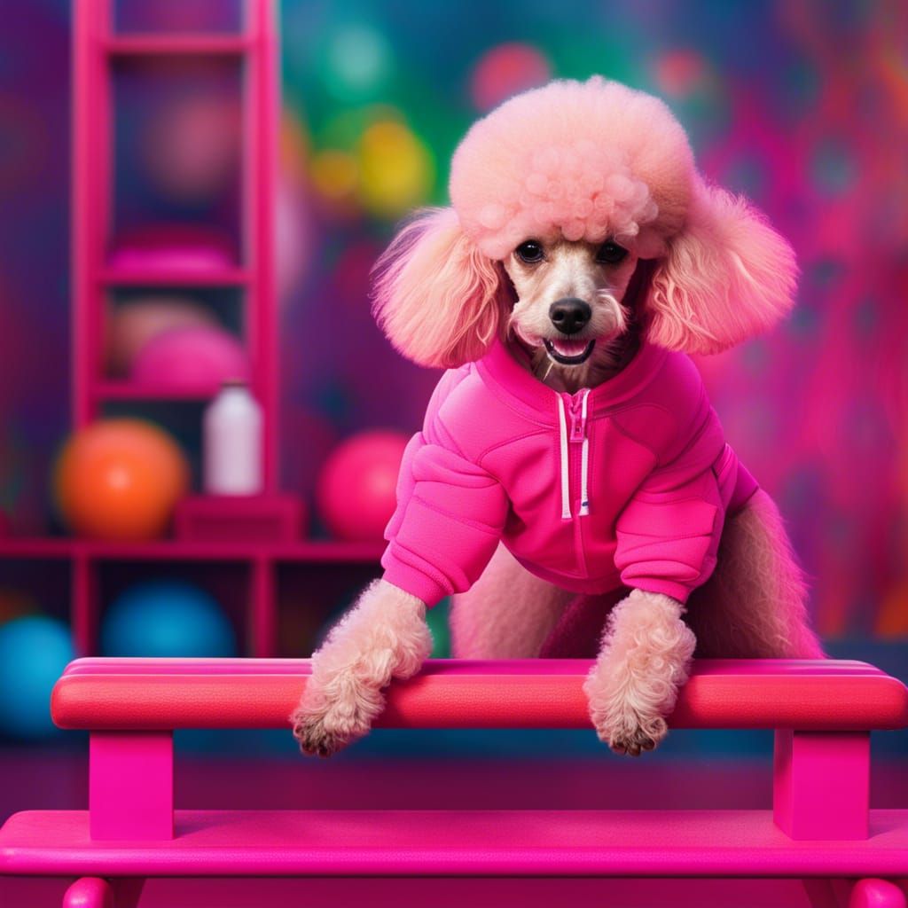 Poodle in the Gym - AI Generated Artwork - NightCafe Creator