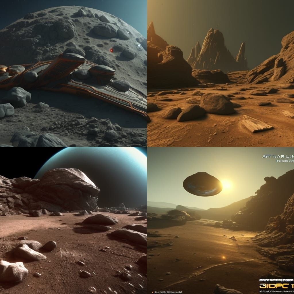 crashed spaceship of an advanced extraterrestrial civilization on Pluto. - AI Generated Artwork ...