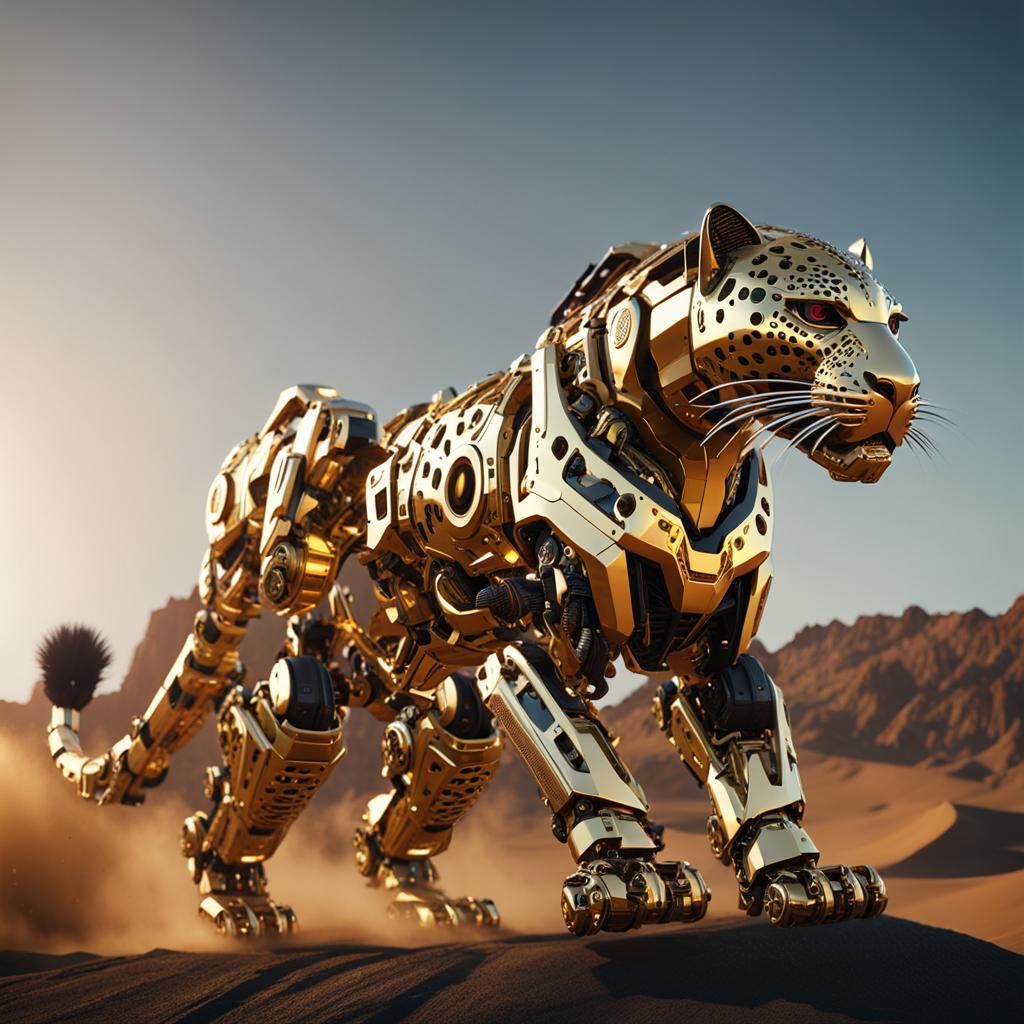 Mech Leopard - AI Generated Artwork - NightCafe Creator