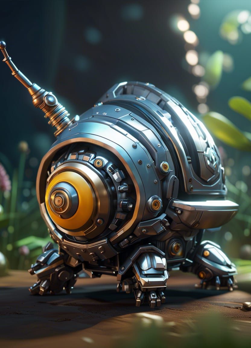 Mecha Mollusca Series; Snail - AI Generated Artwork - NightCafe Creator