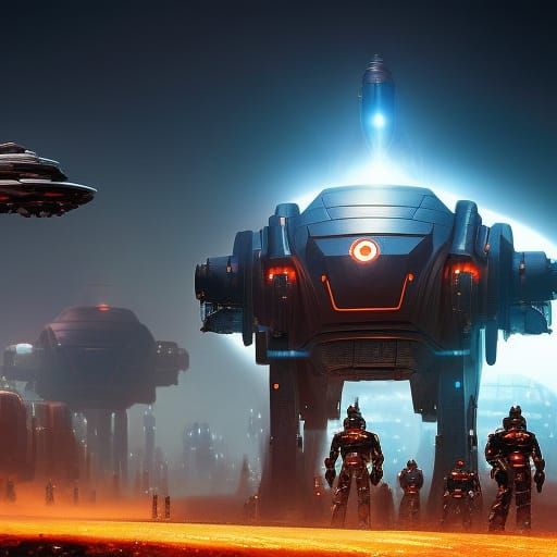 Robot Invasion - AI Generated Artwork - NightCafe Creator