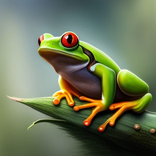Green Tree Frog - AI Generated Artwork - NightCafe Creator