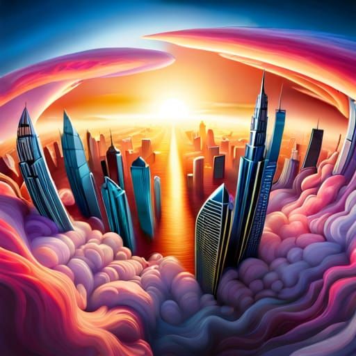 fantasy city in the clouds : r/nightcafe