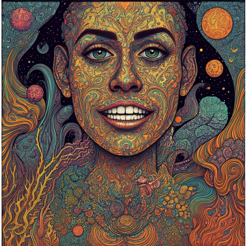 Psychedelic Dream - Vibrant Cosmic Dreamscapes in Whimsical ...