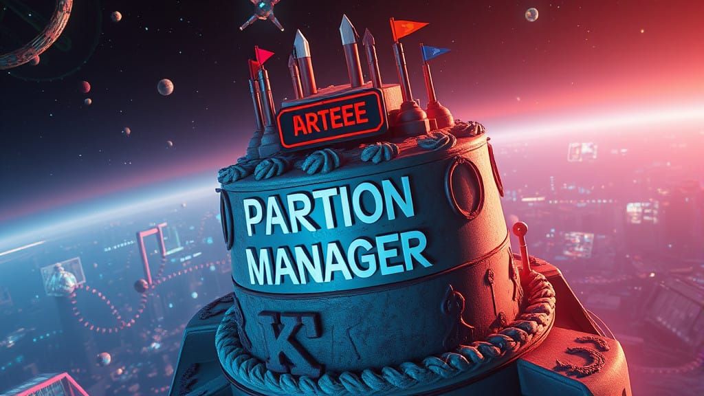 Fantastical Cyberpunk Cake with Partition Manager ... - AI Art