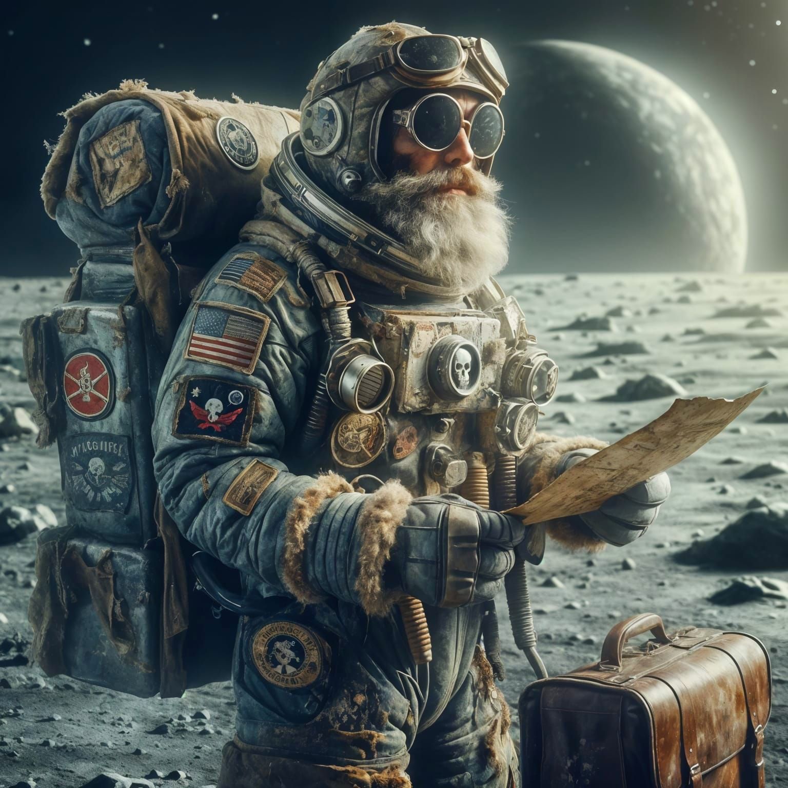 perdido - Astronaut in Post-Apocalyptic Moon Landscape