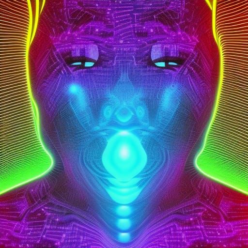 Face of the Universe , synthwave neon retro - AI Generated Artwork ...