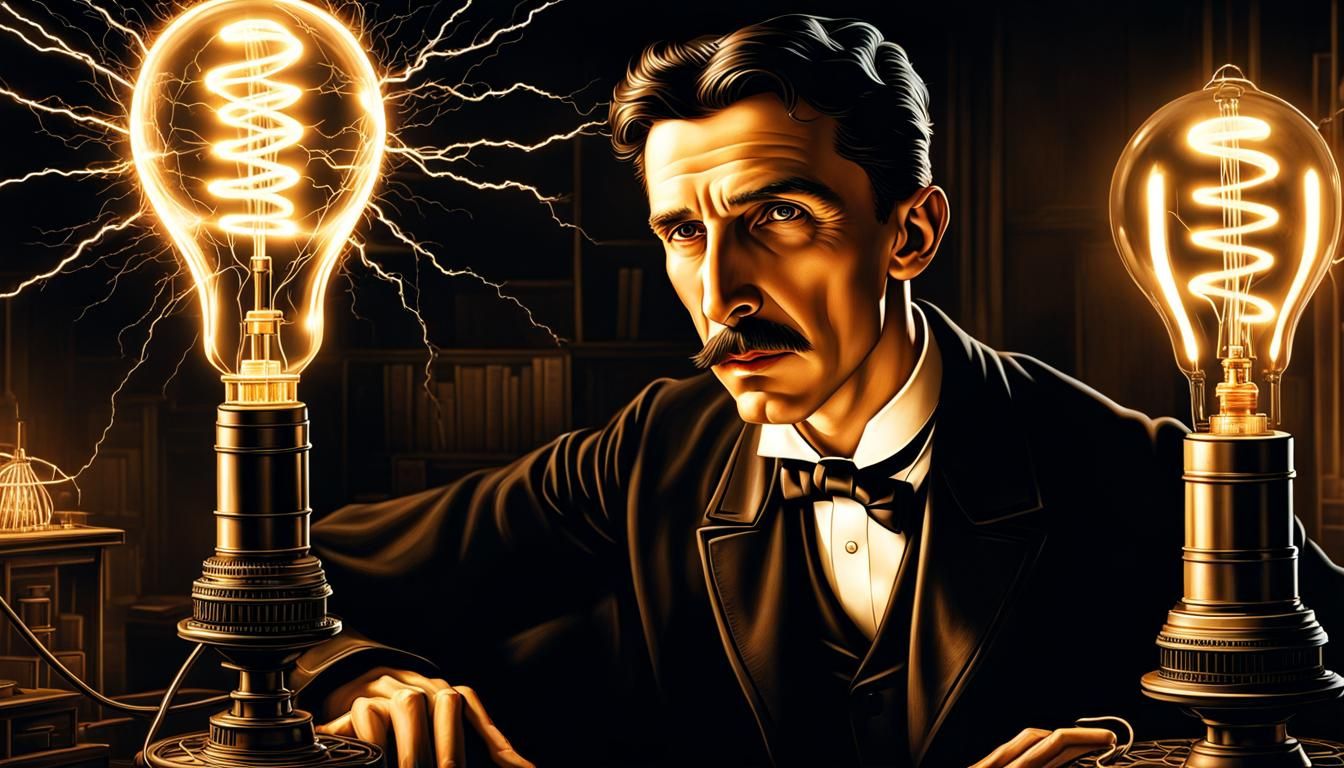 Tesla Discovering Electricity - AI Generated Artwork - NightCafe Creator