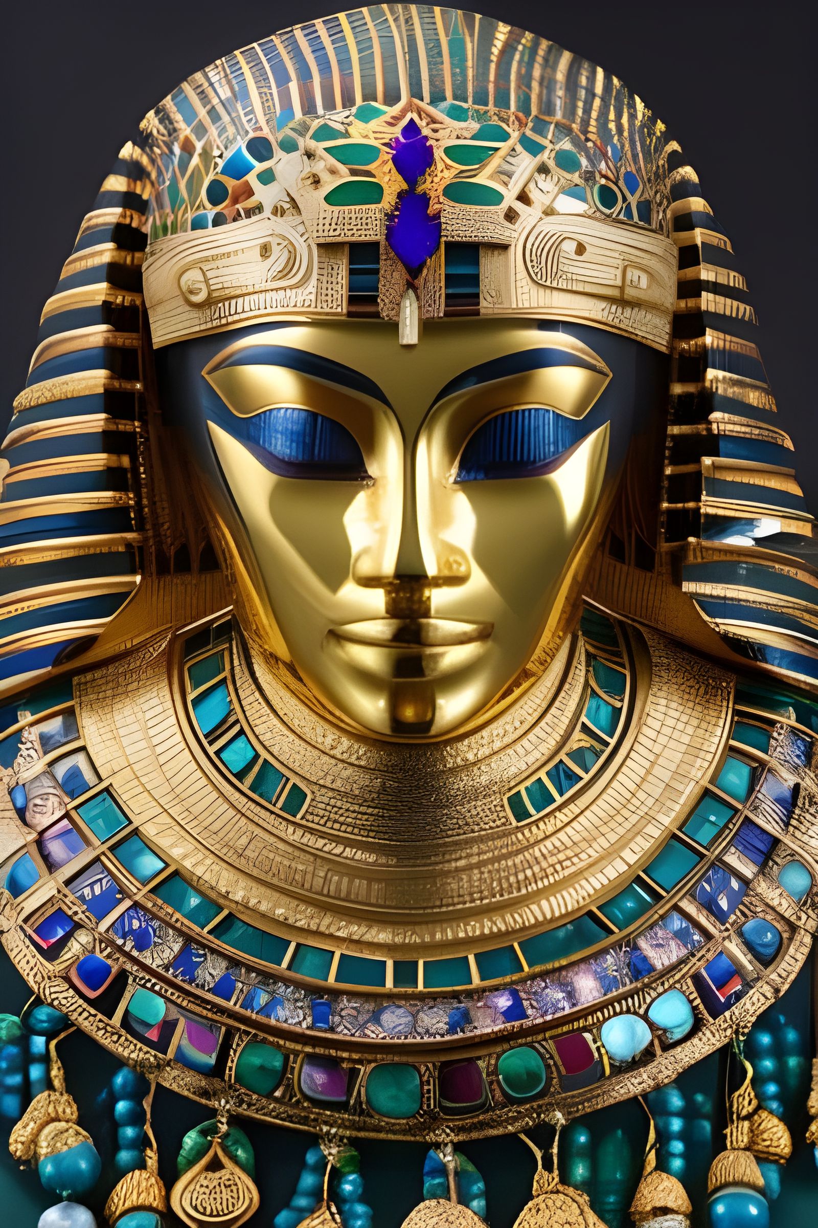 Death Mask Pharaoh #5 - AI Generated Artwork - NightCafe Creator