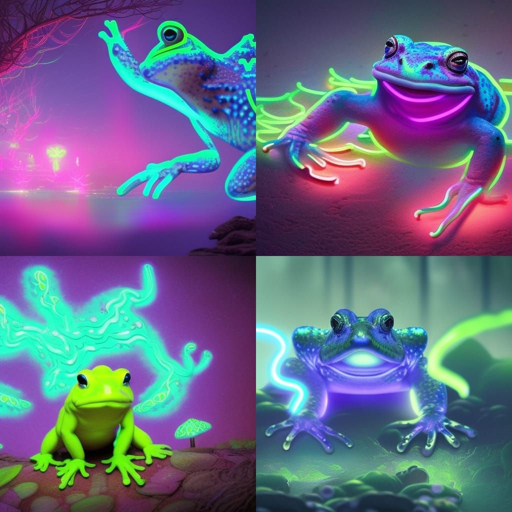 Neon Toads 2 - AI Generated Artwork - NightCafe Creator