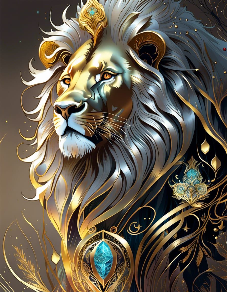 Golden Lion #5 - AI Generated Artwork - NightCafe Creator