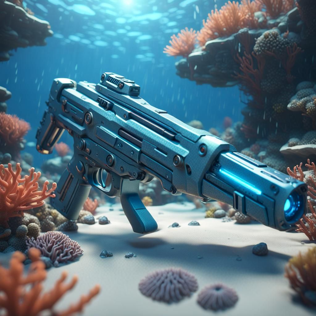 gun in coral reef - AI Generated Artwork - NightCafe Creator