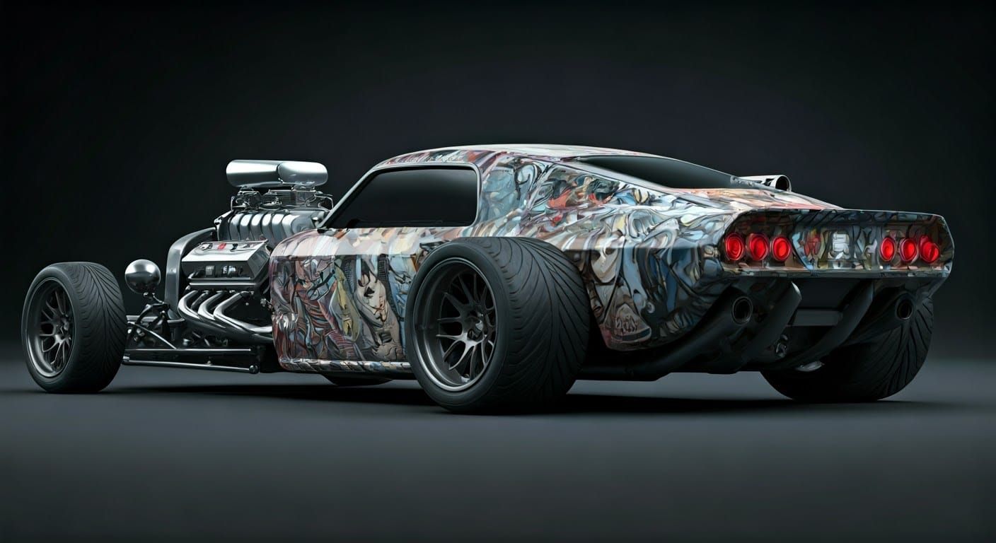 Rat Rod Futuristic Concept Car with Anime-Inspired... - AI Art