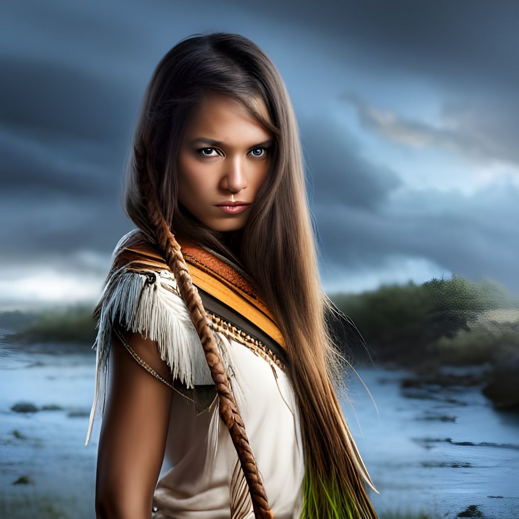 Beautiful Native American Girl - AI Generated Artwork - NightCafe Creator