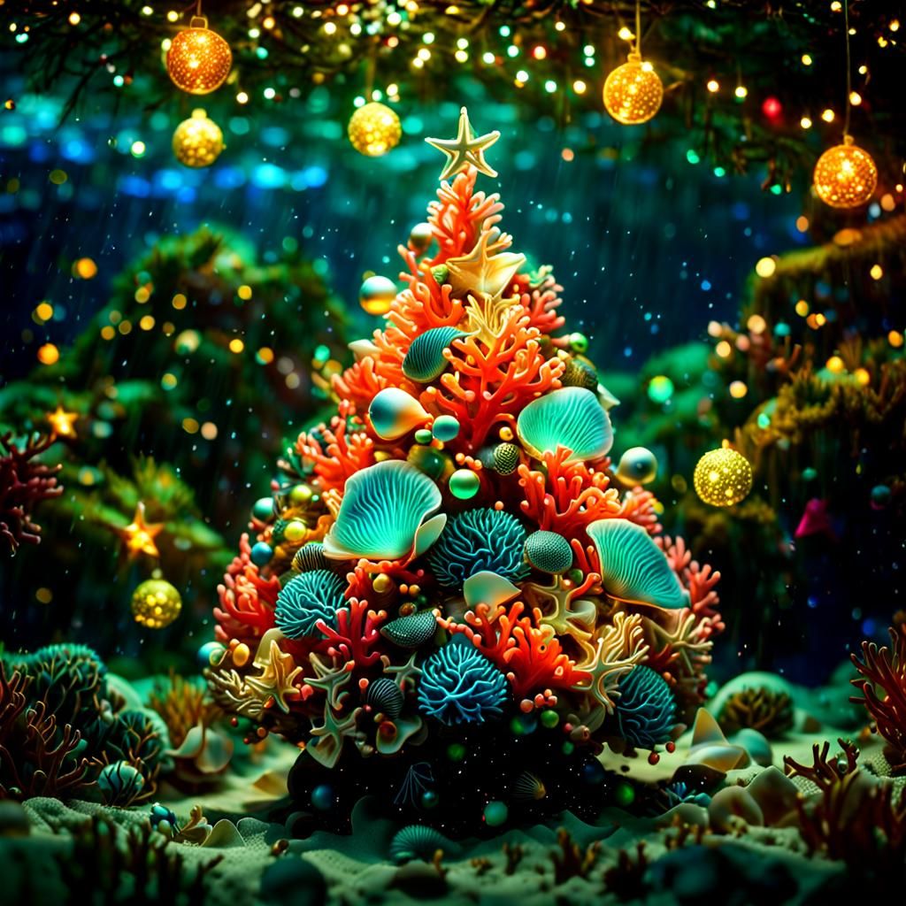 Coral Reef Christmas Tree - AI Generated Artwork - NightCafe Creator