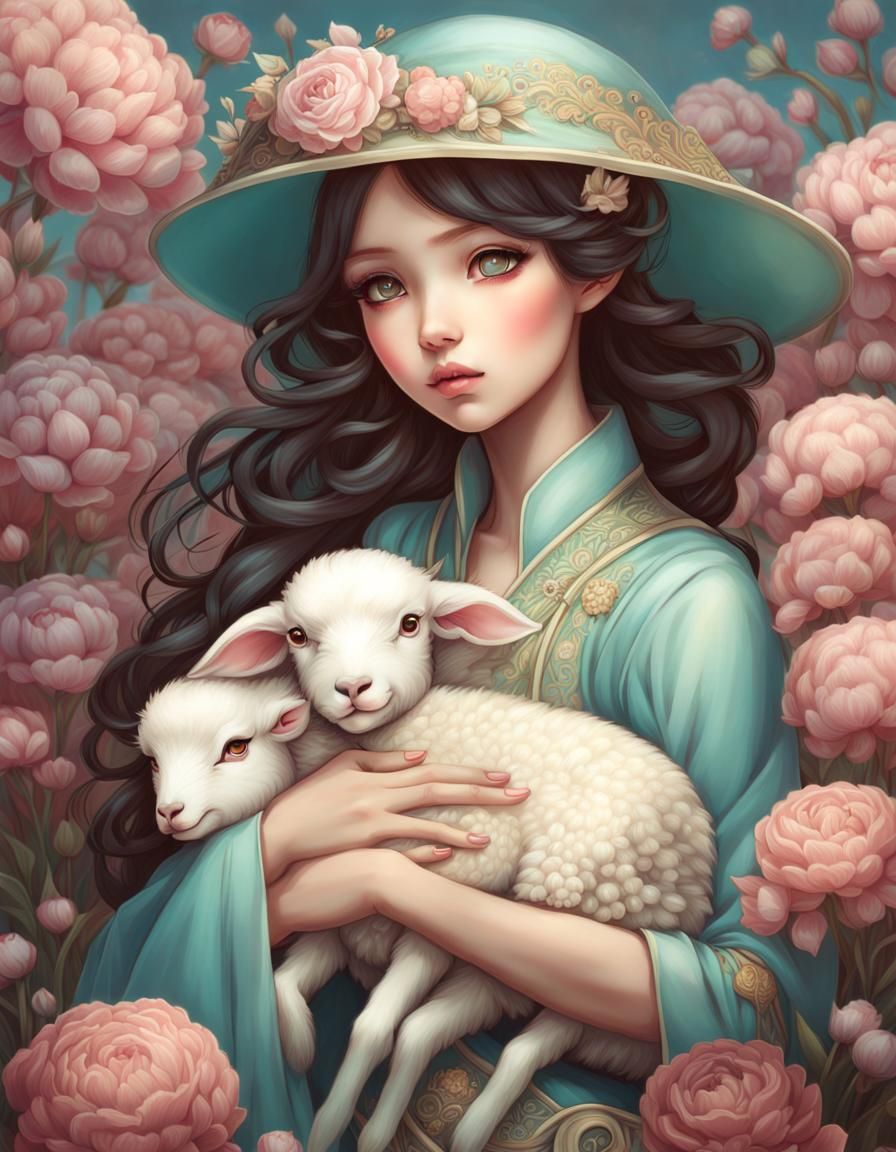 Two headed lamb - AI Generated Artwork - NightCafe Creator