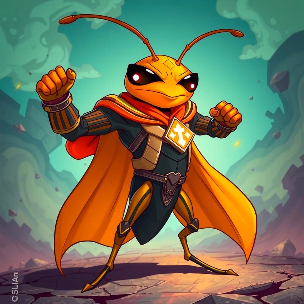 SuperRoach - Superpowered Cockroach Hero Stands Tall in Vibr...
