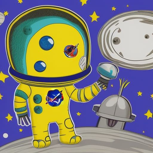 Alien Furry Creatures behind an astronaut and saying cheese - AI ...