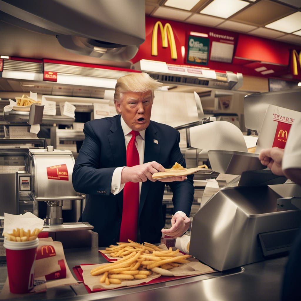 Donald Trump working in mcdonalds - AI Generated Artwork - NightCafe ... Donald Trump working in mcdonalds - AI Generated Artwork - NightCafe ...