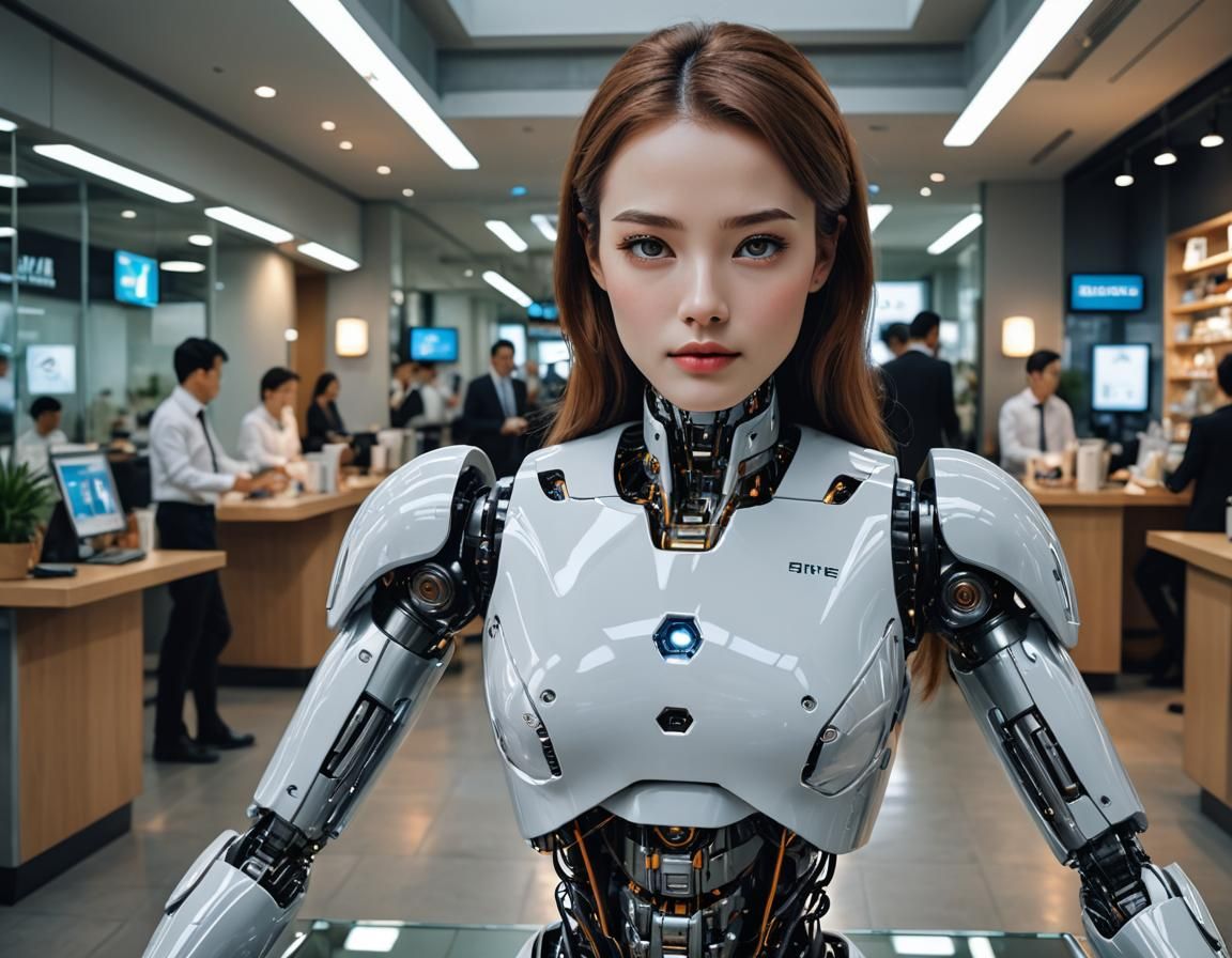 Business Robot complete artificial but human beauty lady consistent - AI Generated Artwork ...