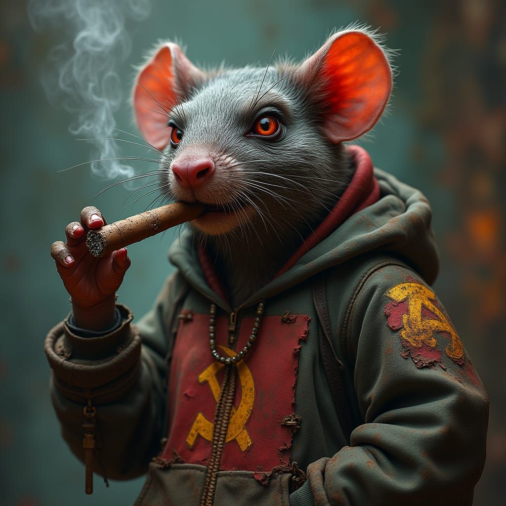 Cyberpunk Rat in Atomic Heart Style - AI Art