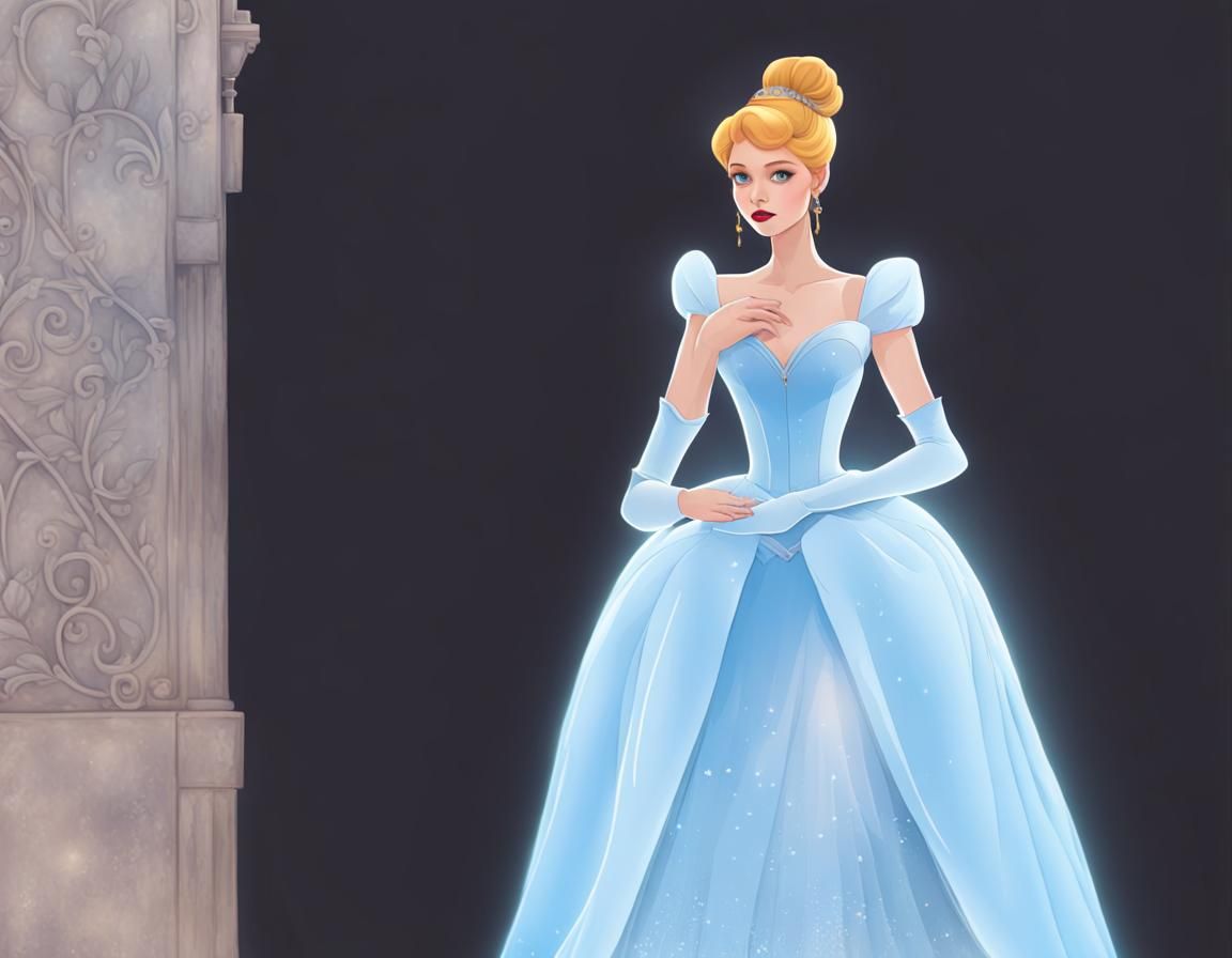 Billie Rae Brandt as Cinderella in a Slivery Blue Dress and Glass ...