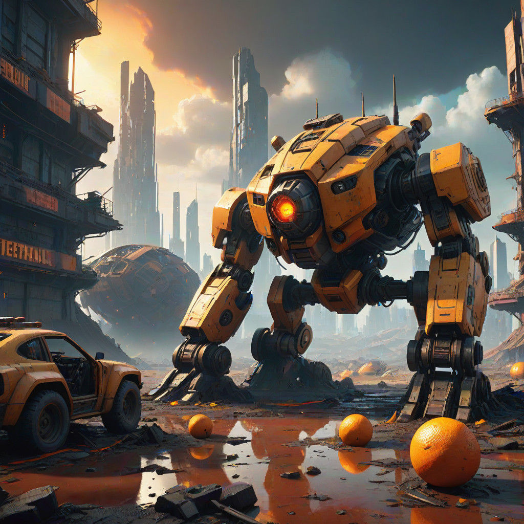 Cyberpunk Apocalypse: A Crying Planet Earth - AI Art