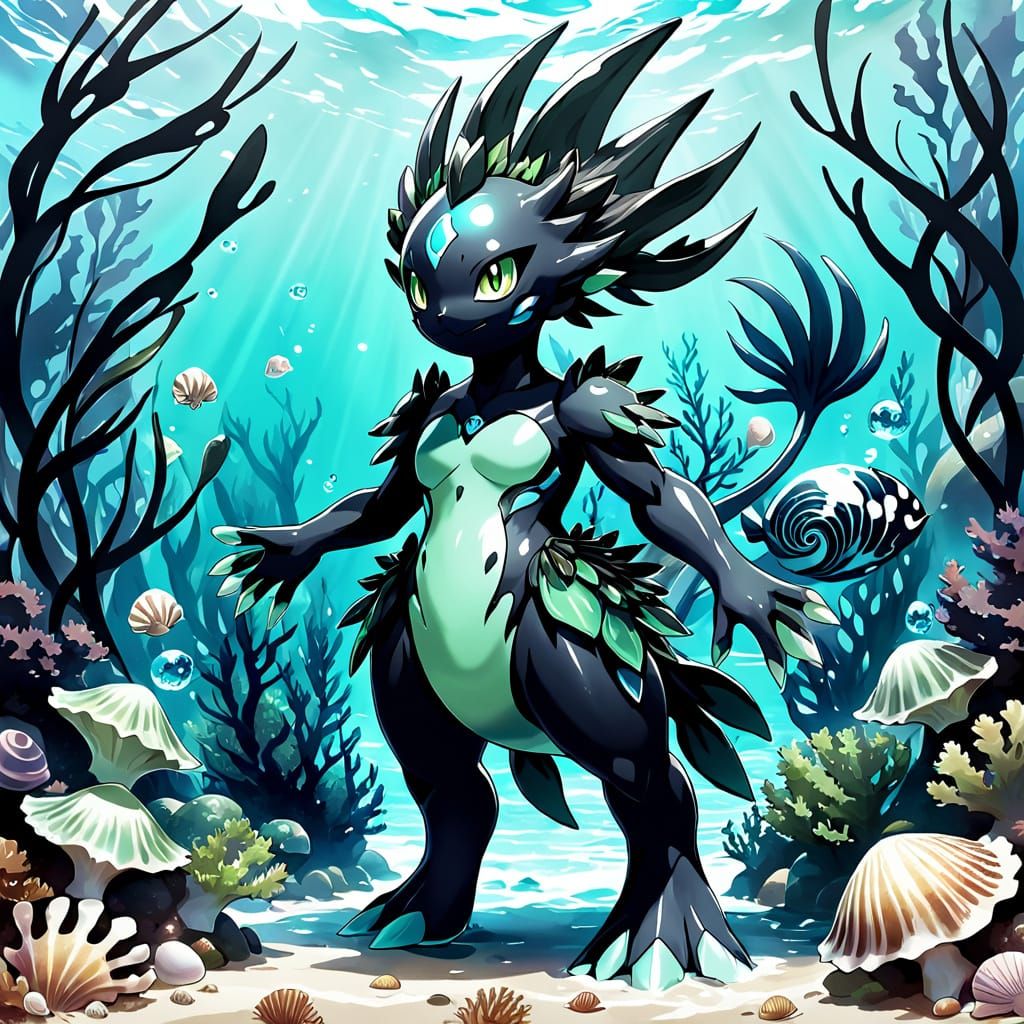 Legendary Fakemon Goddess of the Ocean in Anime St... - AI Art