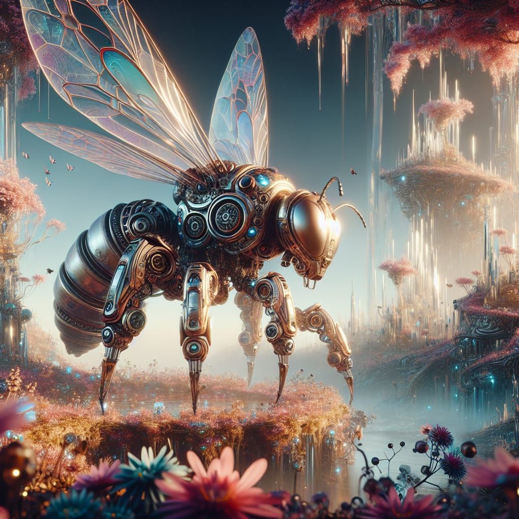 Mecha Bee - AI Generated Artwork - NightCafe Creator